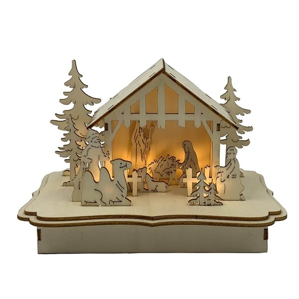 5.4 inch Lighted Nativity Scene - tan - Bed Bath & Beyond - 34648433