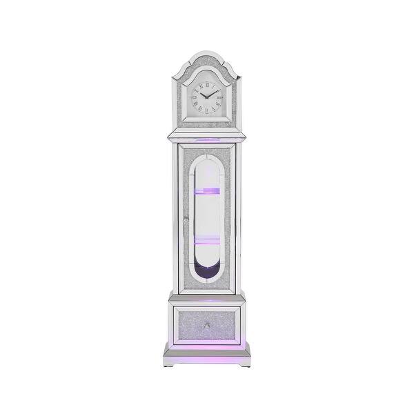 Faux Diamond Floor Clock Living Room Mirrored Grandfather Clock with ...