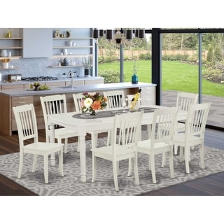 Rectangular Dining Table Set - 9Pc Beach Boho Table with 8 Chairs ...