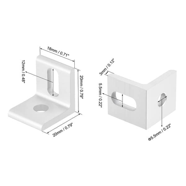 Inside Corner Brace Angle Bracket L Shape 20mmx20mmx18mm 4pcs - Silver ...