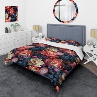 Designart "Mystic Flora Moody Patterns III" Cottage Bedding Set With ...