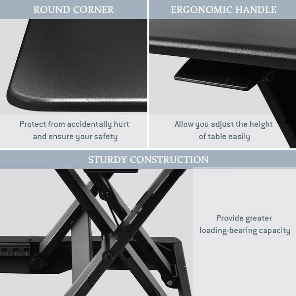Height Adjustable Standing Desk Elevating PC Laptop Workstation - Bed ...
