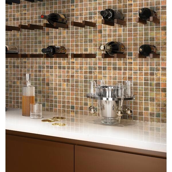 Apollo tile 12" x 12" Avant Garde Matte Bronze Metal Tile (4.75 sq ft ...