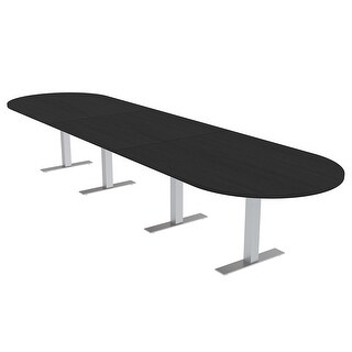 14' Rectangular Modular Conference Table Metal Bases Electric Modules ...