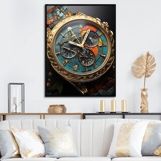 Designart "Luxury Watch Bronze Infinity III" Watches Framed Wall Decor ...