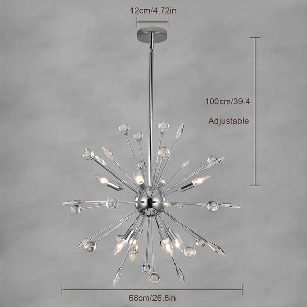 Modern Glam Crystal and Metal Sputnik Chandelier - Bed Bath & Beyond ...
