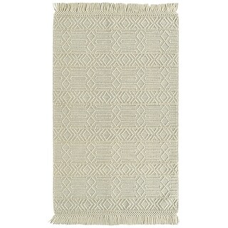 Mara Collection Ivory Square Indoor Throw Rug - Bed Bath & Beyond ...