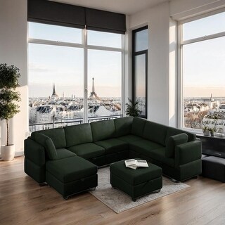 Artsy Modular Sectional Sofa with Storage Seat Oversized U Shaped Couch ...