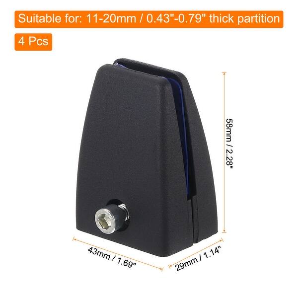 Office Desk Partition Support Bracket, 4pcs Clamp for 2-20mm Thick ...