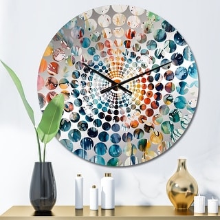 Designart "Captivating Boho Dance I" Blue Abstract Clocks Modern Wall ...