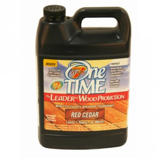 One TIME 00300 Wood Preservative Stain & Sealer, 1-Gallon, Red Cedar ...