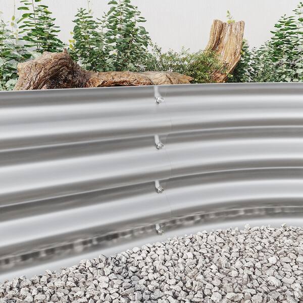 Raised Garden Bed Outdoor Oval Large Metal Raised Planter Bed - Bed ...