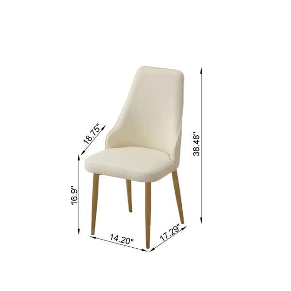 Dining Chair with PU Leather White strong metal legs one piece - Bed ...