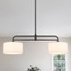 Modern Minimalist 2-Light Linear Island Chandelier Metal Pendant Light ...
