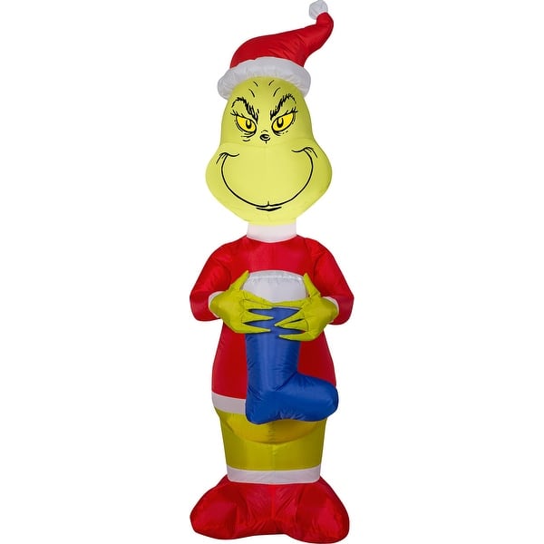 Gemmy Christmas Airblown Inflatable Grinch w/Blue Stocking Dr. Seuss, 4 ...