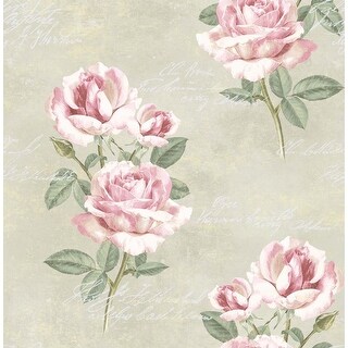 Seabrook Designs Edgewood Floral Script Unpasted Wallpaper - 20.5 in. W ...