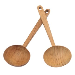 Novica Handmade Big Dipper Teak Wood Serving Spoons (Pair) - Bed Bath ...