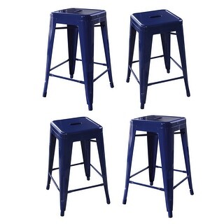 Loft Blue 24 Inch Metal Bar Stool - 4 Piece - Bed Bath & Beyond - 37313862