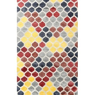 Ahgly Company Machine Washable Contemporary Cherry Red Area Rugs - Bed ...