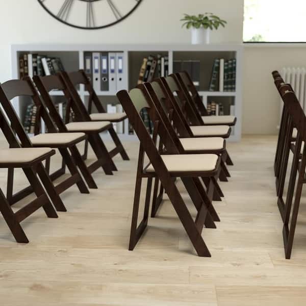 Wood Folding Chair for Event Venues Chairs with Vinyl Padded Seat and ...