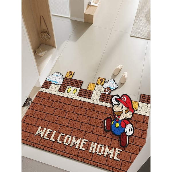 Super Mario - Welcome Coir Doormat Free Cutting Entry Door Mat - Bed ...