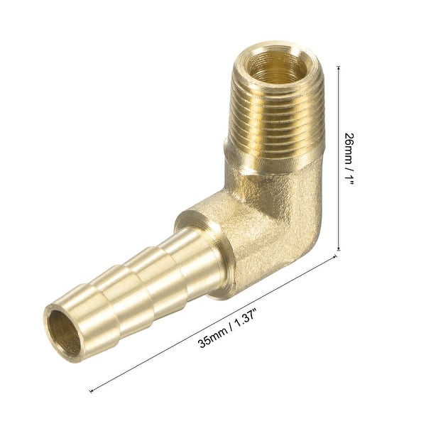 Brass Hose Barbed Fitting Elbow Male Threaded Right Angle Pipe ...