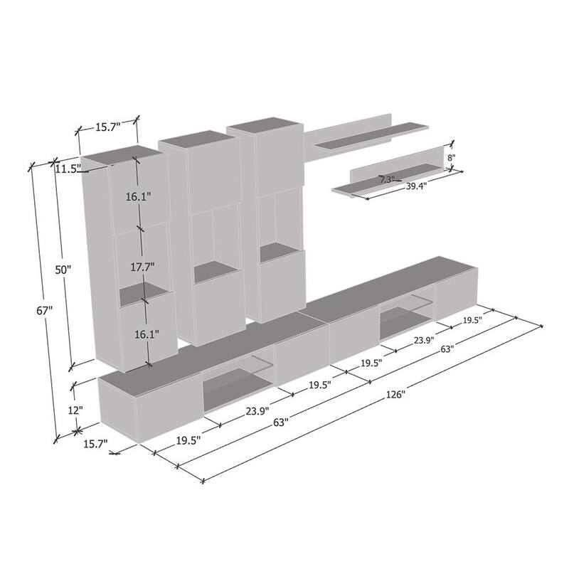 Fly E2 33TV Wall Mounted Floating Modern Entertainment Center ...