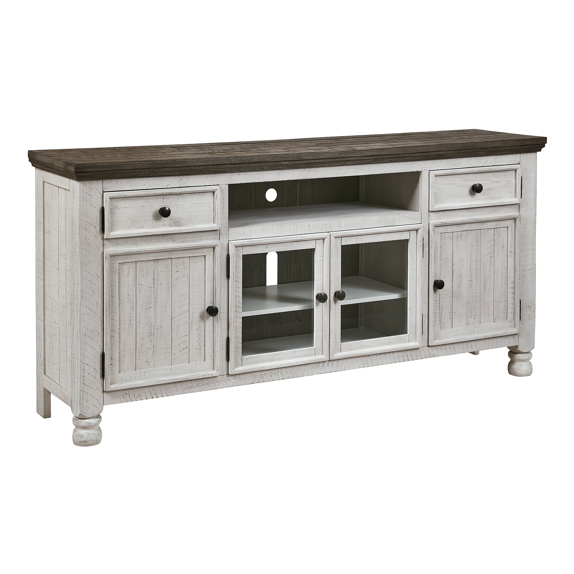 Two tone wood tv stand store