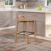 Moasis Modern 26"H Bent Wood Counter Stools, Footrest, Low Back (Set of ...