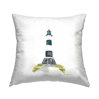 Stupell Minimal Lighthouse Beacon Printed Outdoor Throw Pillow Design ...