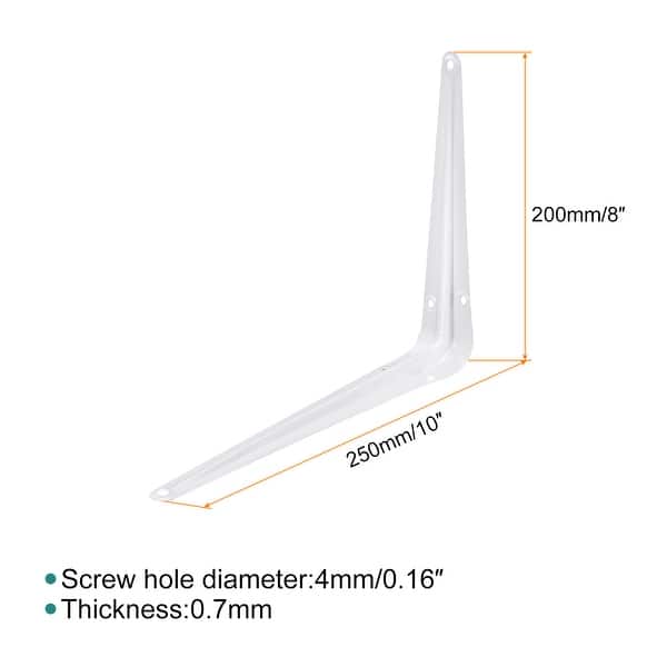 4Pcs 10 x 8 Inch Shelf Bracket Metal L Brackets Floating Shelf Brackets ...