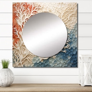 Designart "Pink And White Coastal Coral Collage I" Coastal Coral Wall ...