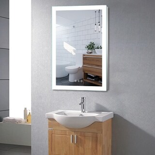 2 Color Temperature Wall Bath Mirror with UL Certified Anti-Fog Film ...