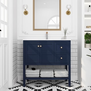 ARTCHIRLY 36 Inch Bathroom Vanity with Sink, Freestanding Bathroom ...
