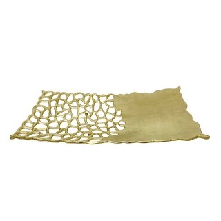 Metal 20x3 Cut-out Plate, Gold 3.0"H - 20.0" x 10.0" x 3.0" - Bed Bath ...