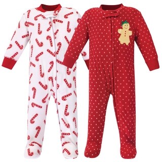 Hudson Baby Infant Girl Fleece Zipper Sleep and Play 2pk, Sugar Spice ...