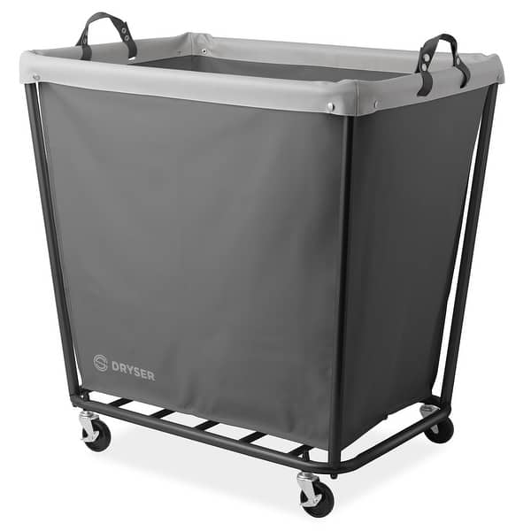 Commercial XLarge Rolling Canvas Bin Laundry Hamper on Wheels Gray ...