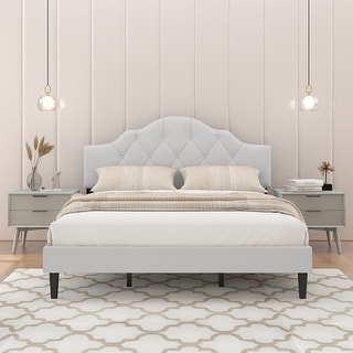 Queen Size Platform Bed Linen Light Beige - Bed Bath & Beyond - 39220464