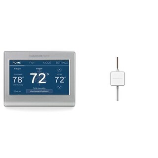 Wi-Fi Smart Color Thermostat with C-Wire Adapter,Programmable - Bed ...