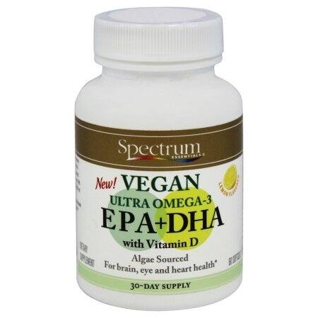 Spectrum Essentials Vegan Ultra Omega - 3 EPA and DHA Capsules - 60 ...