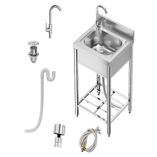 Free Standing Kitchen Sink 21''x20''x37'' Stainless Steel - Bed Bath ...