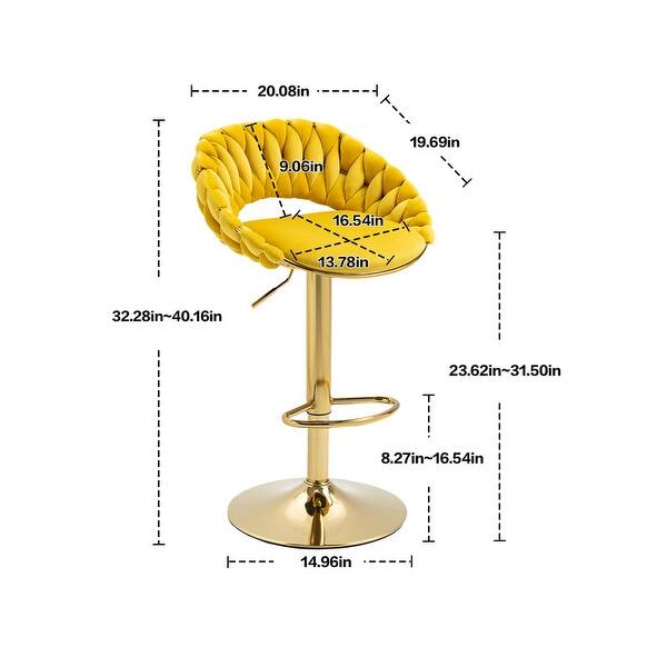 2 Pcs Swivel Bar Stools with Footrest for Kitchen, Musterd - Bed Bath ...