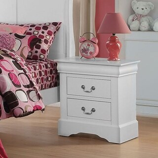 Antique Wooden Bedside Table with 2 Drawers - Transitional Style - No ...