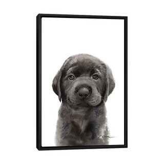 iCanvas "Black Lab Puppy II" by Watercolor Luv Framed - Bed Bath ...