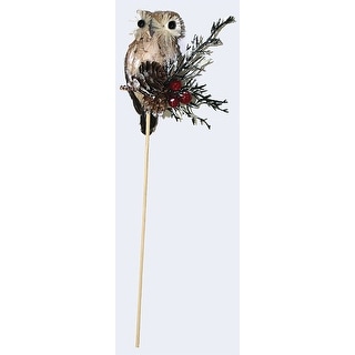 3" Owl on Branch on 8" Wood Pick, Set of 2 - Bed Bath & Beyond - 38377561