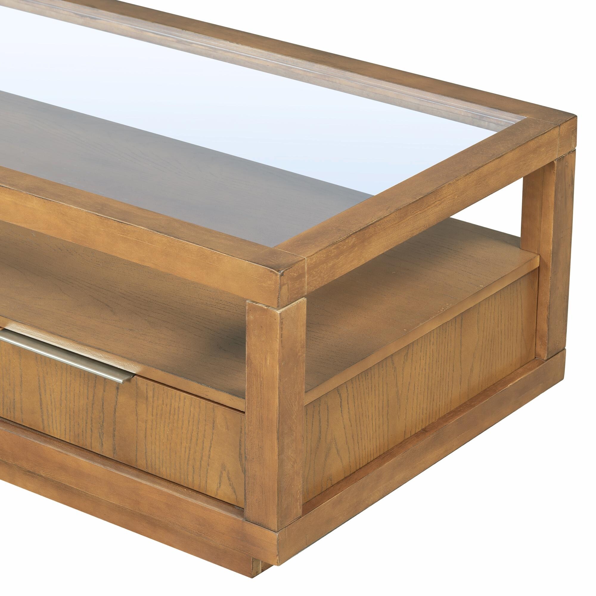 glass table with drawer