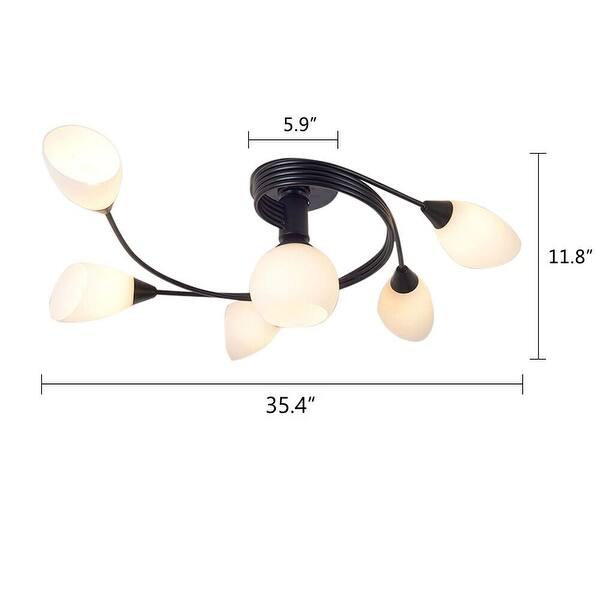 Modern Ceiling Fixtures Metal Indoor Chandeliers 6-light Pendant Light ...