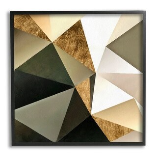 Stupell Modern Geometric Triangle Collage Bold Abstract Shapes Framed ...
