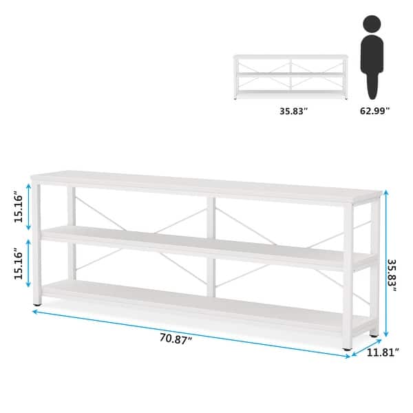 70.8" Extra Long Narrow Console Table Sofa Table Entryway Table with 3 ...
