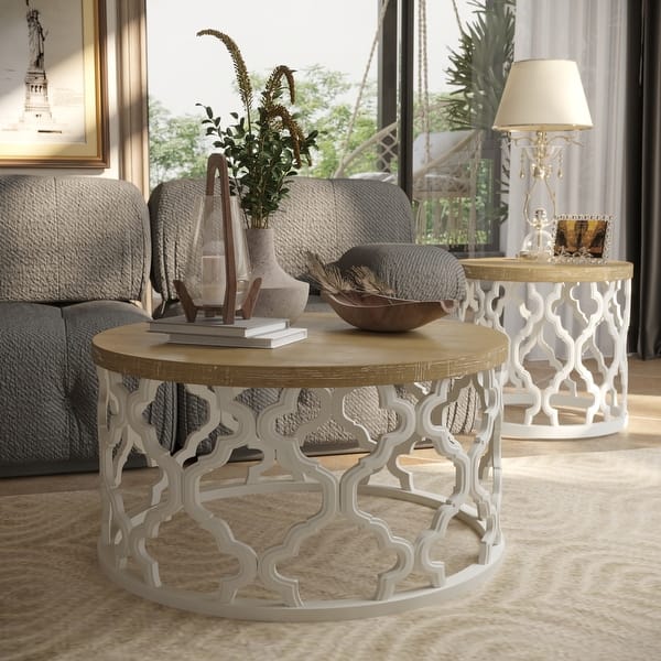 S.Fyronti Distressed French Country Round Coffee Table - Bed Bath ...
